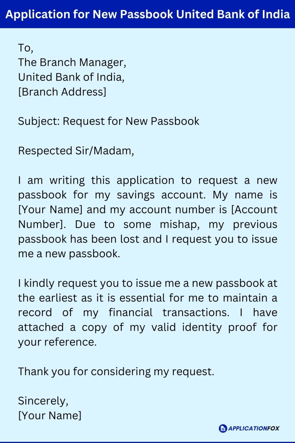 (13+ Samples) - Application for New Passbook