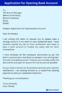 (9+ Samples) - Application for Opening Bank Account