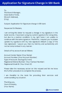 (5+ Samples) - Application for Changing Signature in Bank