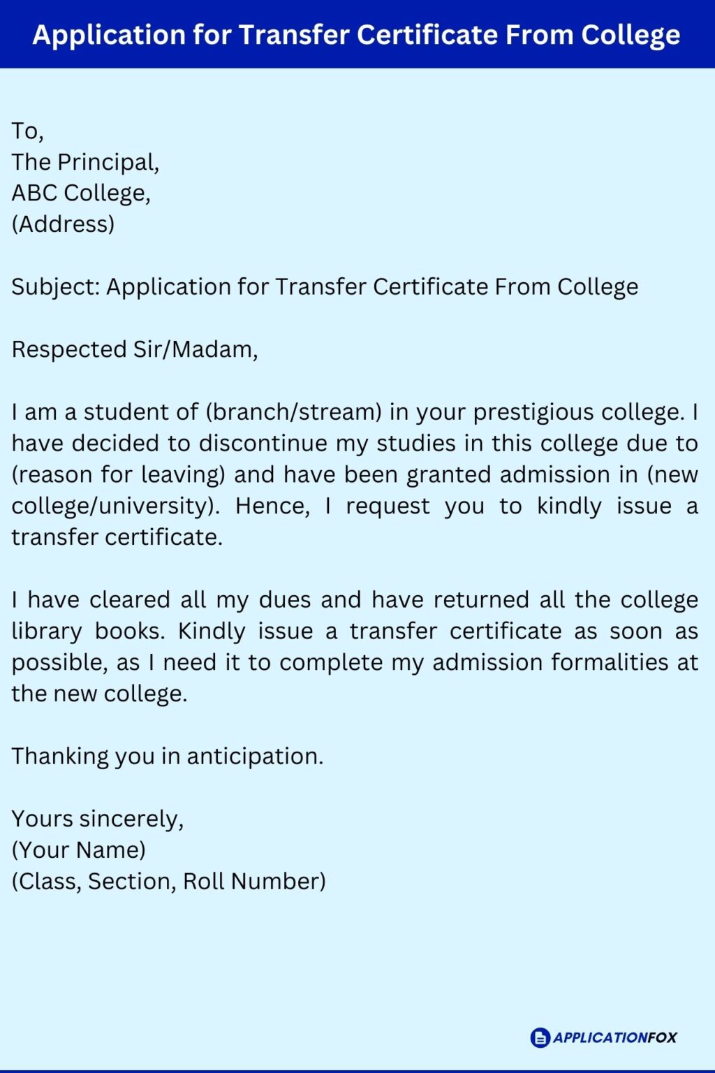 (7+ Samples) Application for Transfer Certificate