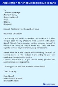 (15+ Samples) - Application for Cheque Book Issue