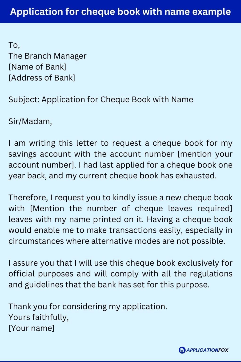(15+ Samples) - Application for Cheque Book Issue
