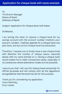 (15+ Samples) - Application for Cheque Book Issue