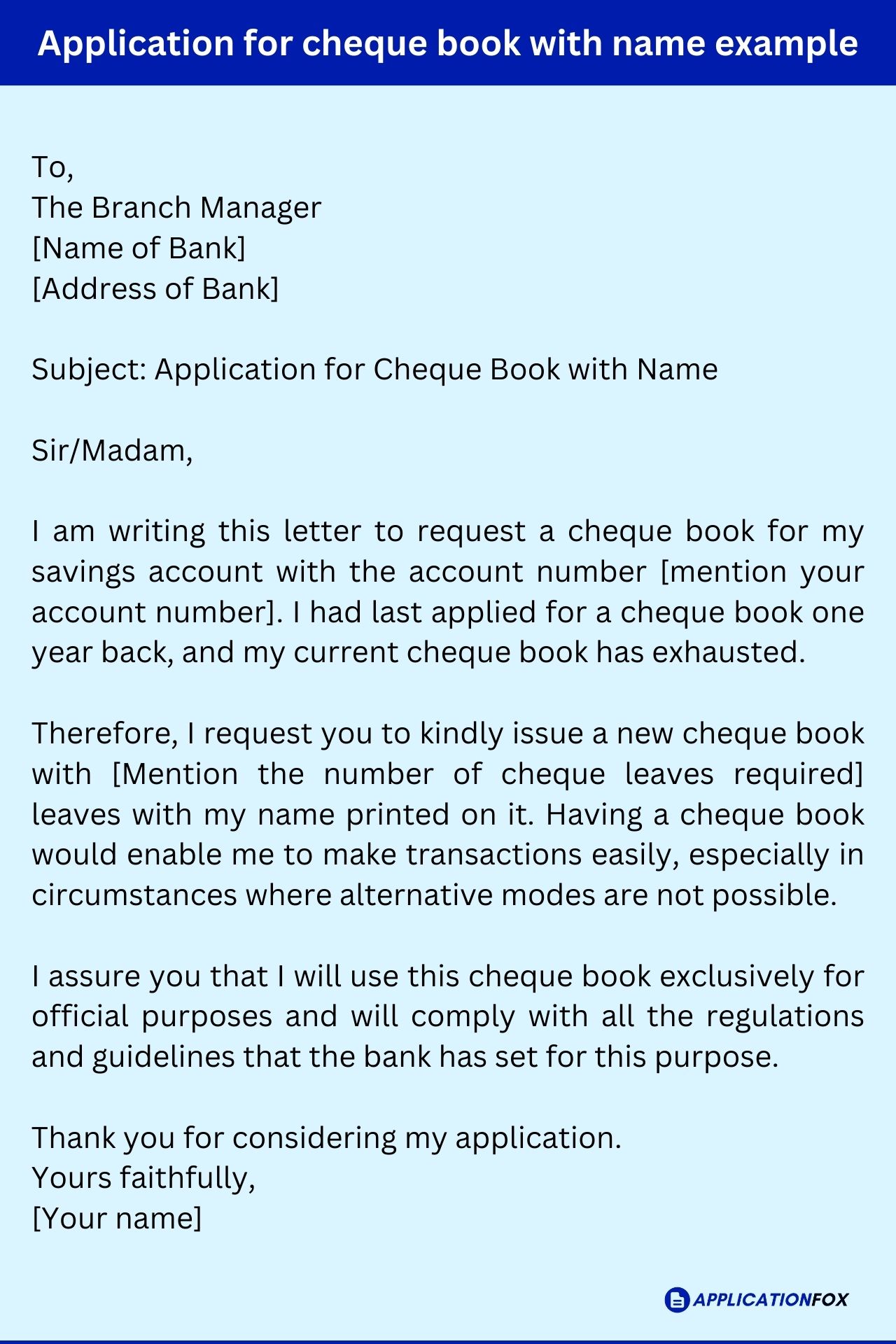 (15+ Samples) - Application for Cheque Book Issue
