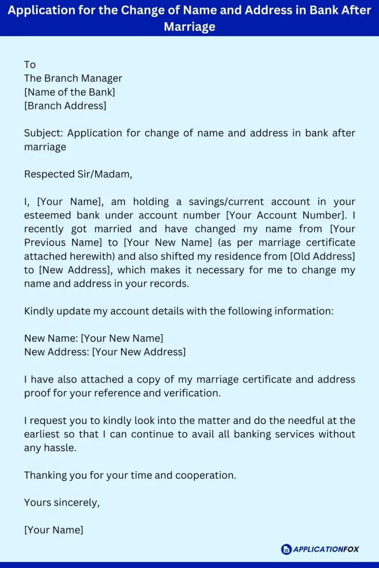 (11+ Samples) - Application for Address Change in Bank
