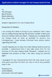 (15+ Samples) - Application for Cheque Book Issue