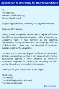 (7 Samples) Request Letter for Degree Certificate