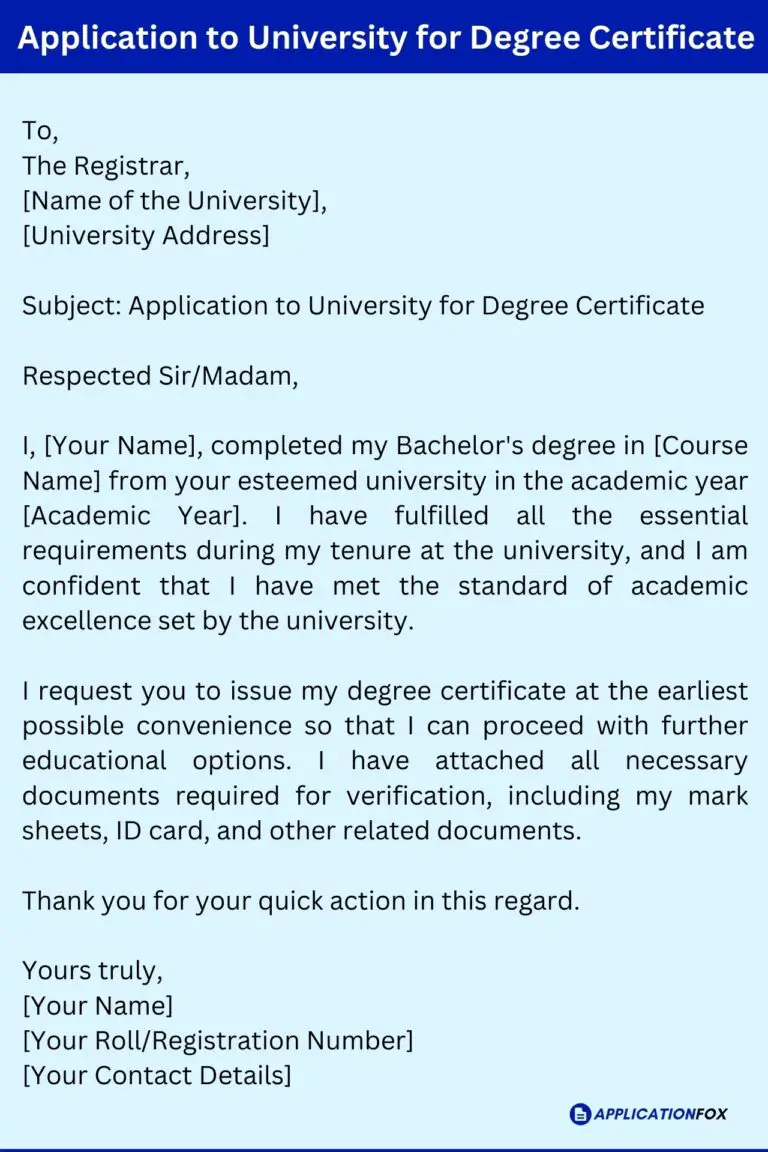 (7 Samples) Request Letter for Degree Certificate