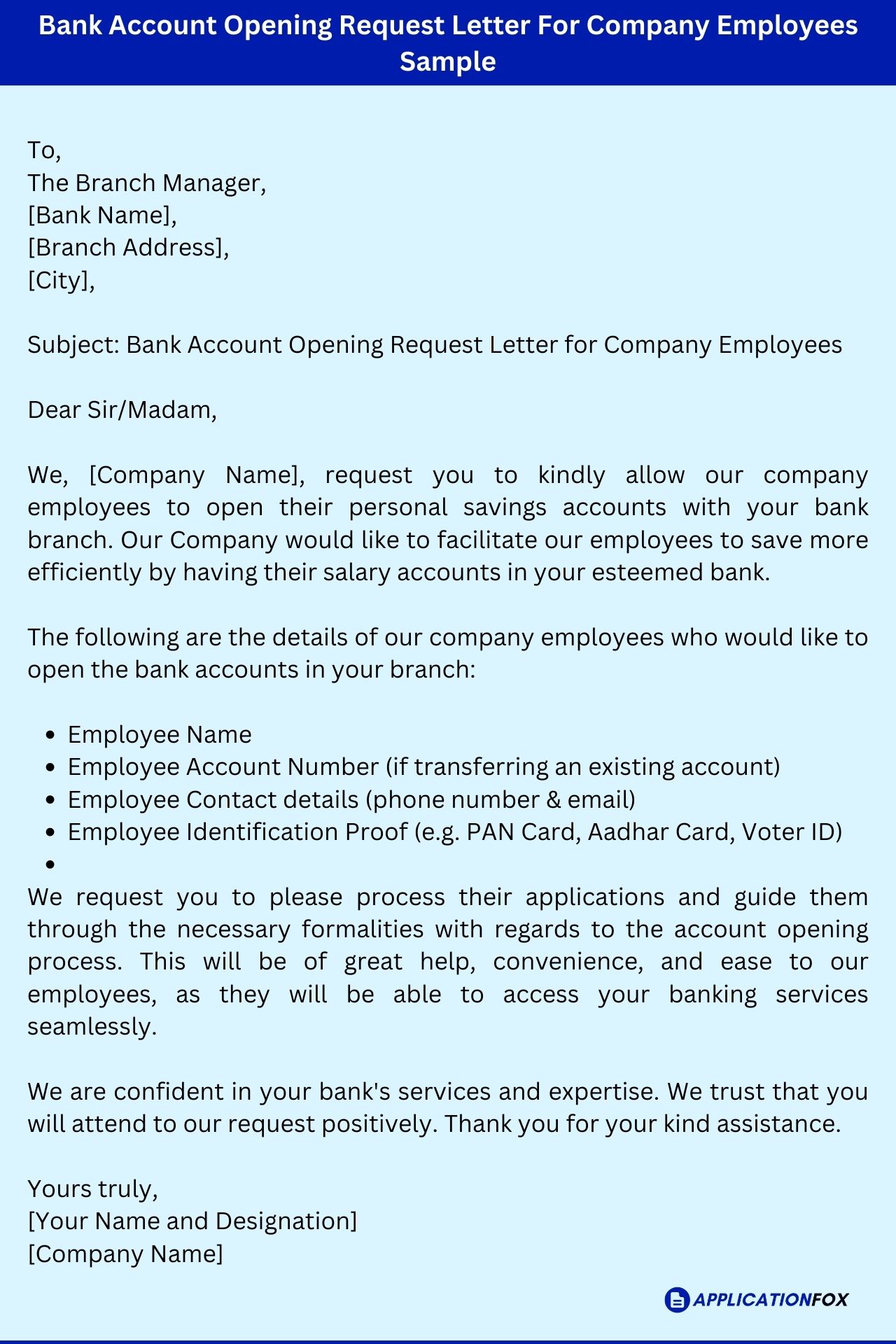 (9+ Samples) - Application for Opening Bank Account (9+ Samples) - Application for Opening Bank Account