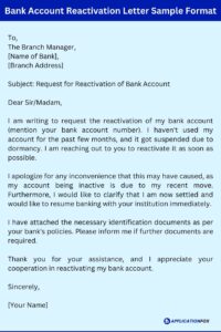 (10+ Samples) - Application for Bank Account Reopen