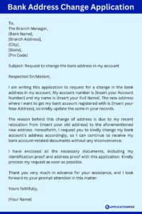 (11+ Samples) - Application for Address Change in Bank