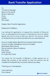 (11+ Samples) - Application for Bank Account Transfer