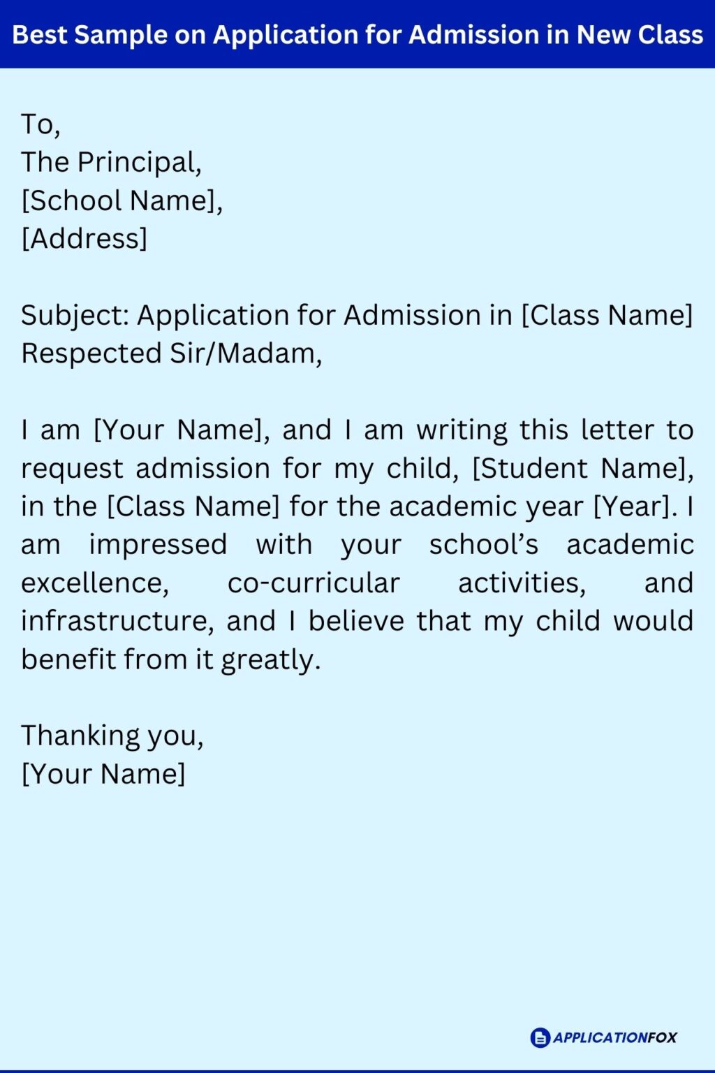 (9+ Samples) Application for School Admission