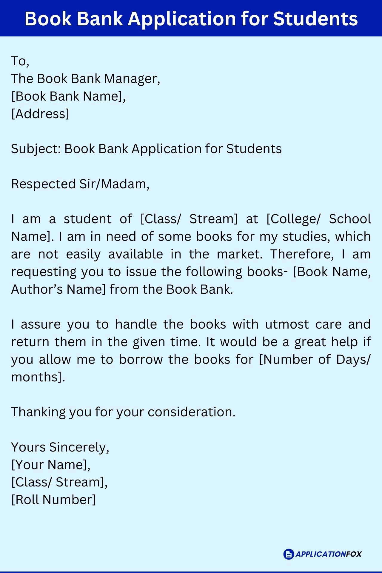 (5+ Samples) Application for Book Bank - ApplicationFox