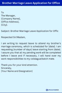 (5+ Samples) Marriage Leave Application for Office
