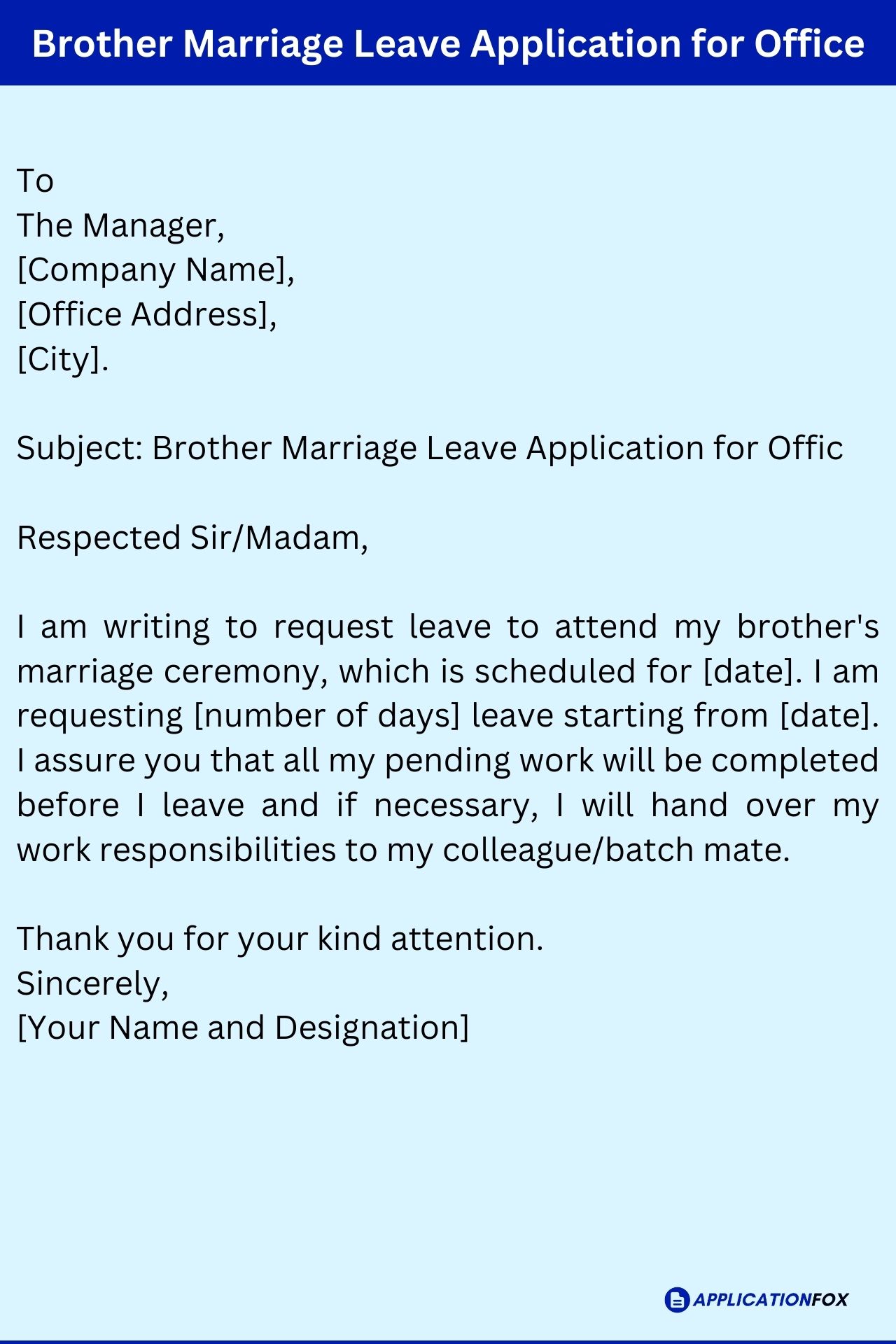 (5+ Samples) Marriage Leave Application for Office