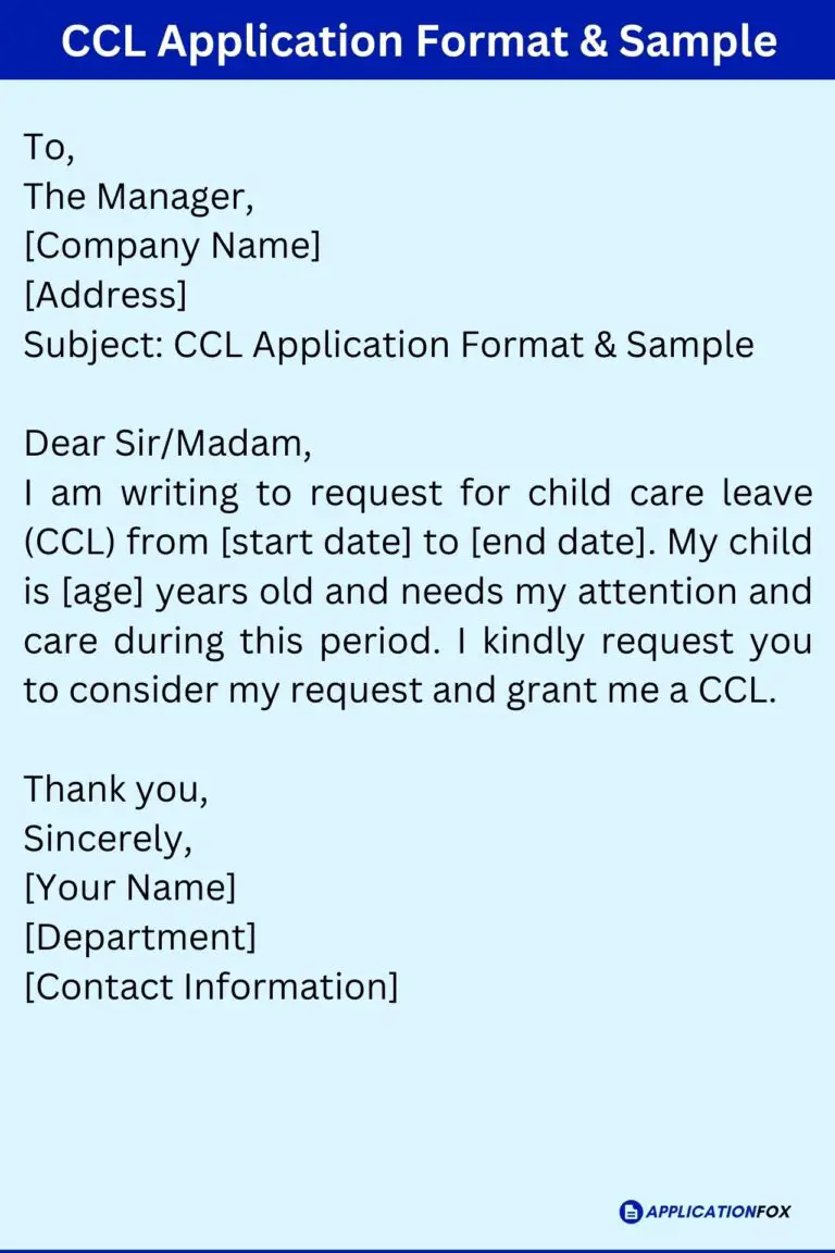 (7+ Samples) Application for Child Care Leave