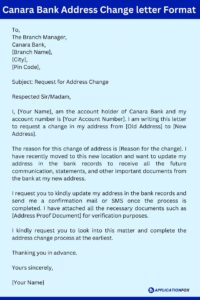 (11+ Samples) - Application for Address Change in Bank