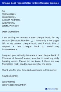(15+ Samples) - Application for Cheque Book Issue