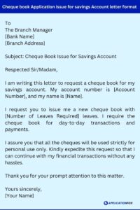 (15+ Samples) - Application for Cheque Book Issue