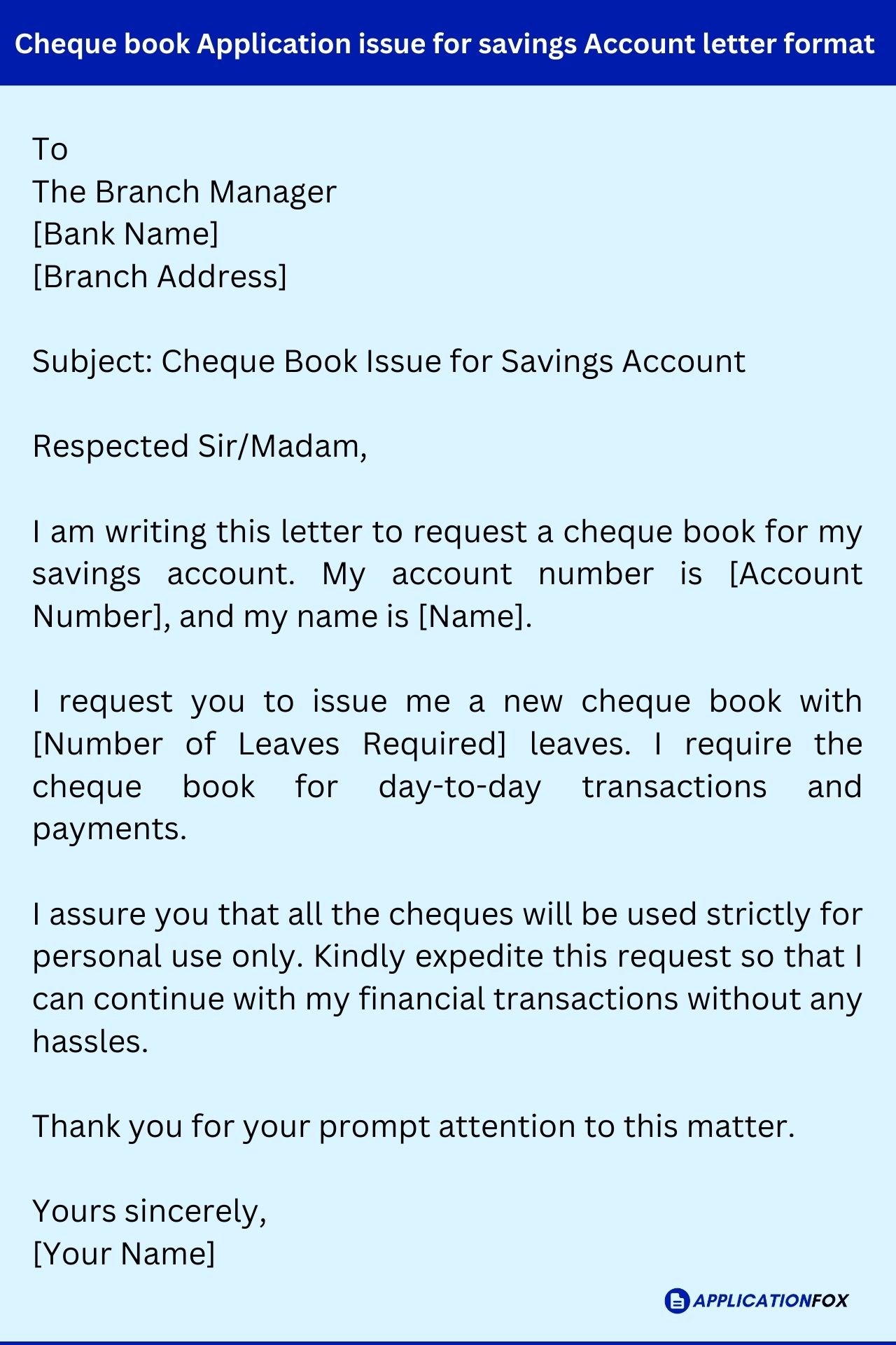  15 Samples Application For Cheque Book Issue