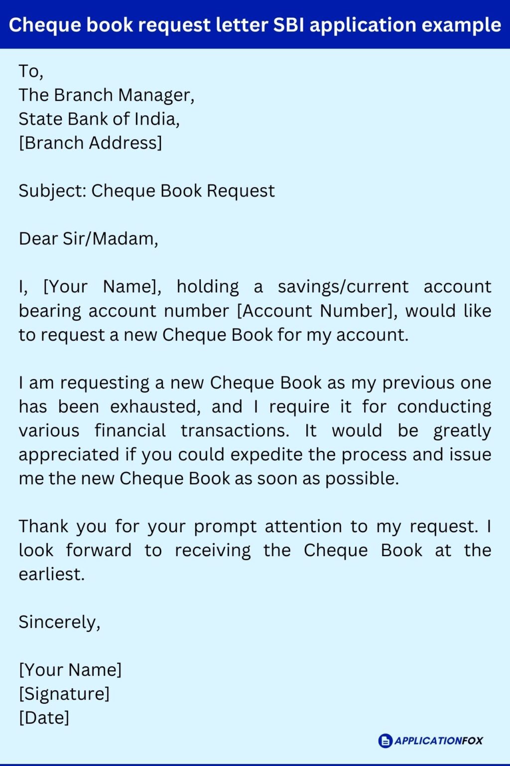(15+ Samples) - Application for Cheque Book Issue