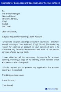 (9+ Samples) - Application for Opening Bank Account