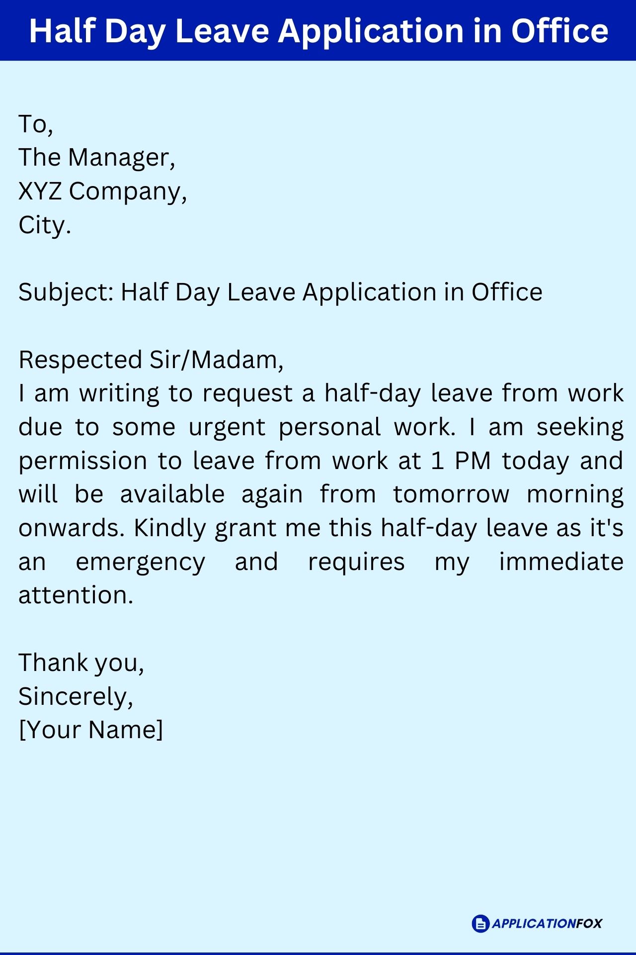 11 Samples Half Day Leave Application For Office 11 Samples Half Day Leave Application For Office