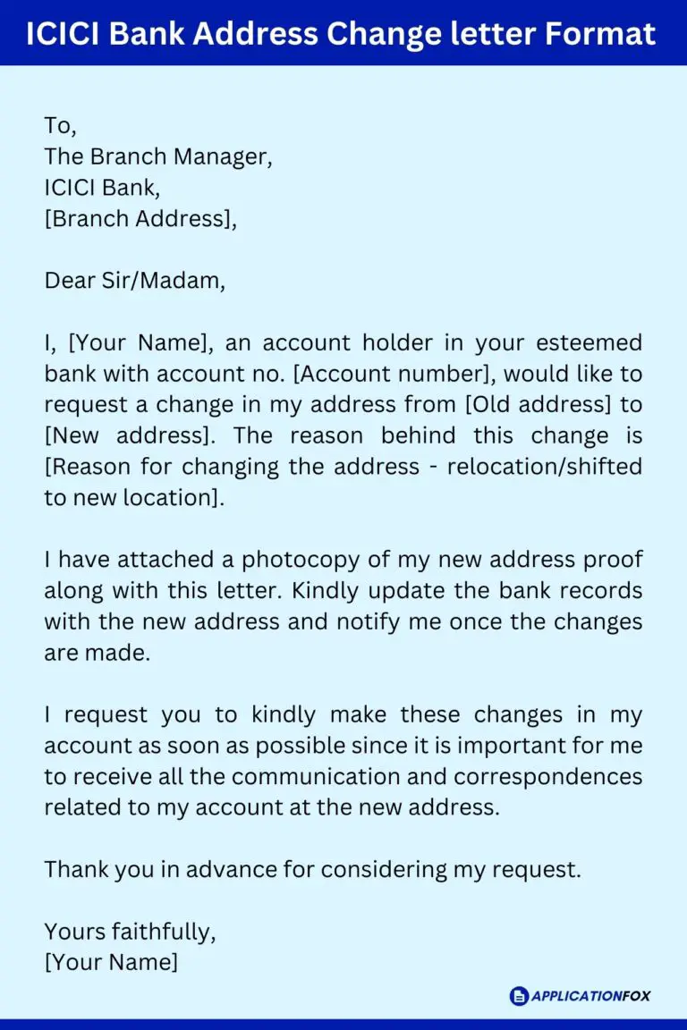 (11+ Samples) - Application for Address Change in Bank