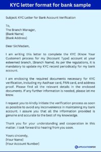 Application for KYC Update in Bank - 7+ Samples, Formatting Tips, and FAQs