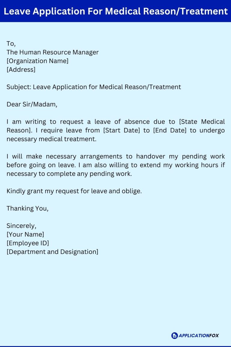 7+ Medical Leave Application For Government Employee