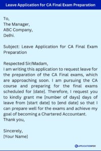 (6+ Samples) - Leave Application for Exam Preparation
