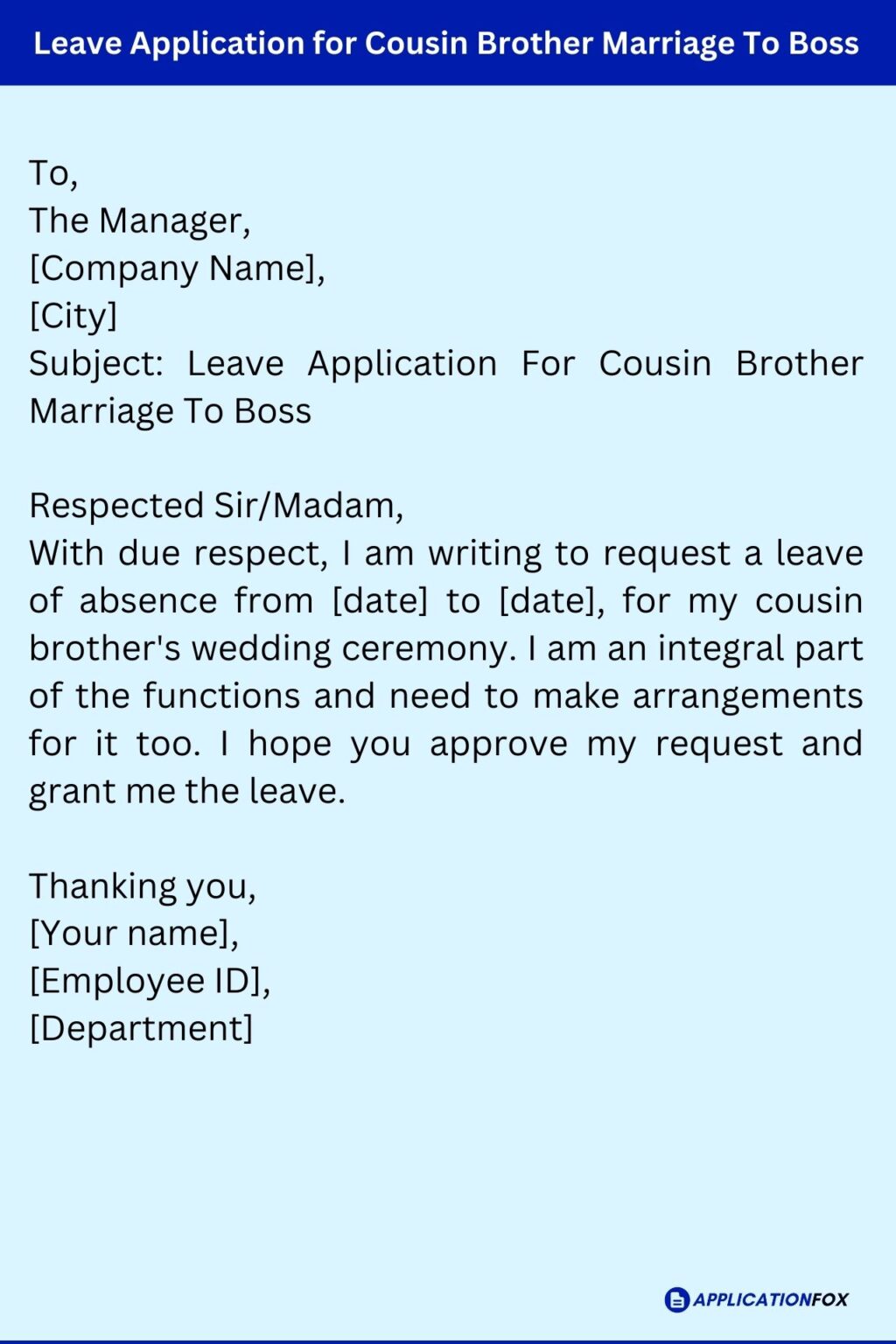 (9+ Samples) - Leave Application for Brother Marriage