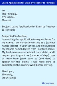 (6+ Samples) - Leave Application for Exam Preparation