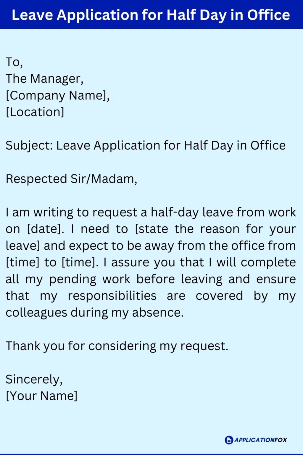 (11 Samples) Half Day Leave Application for Office