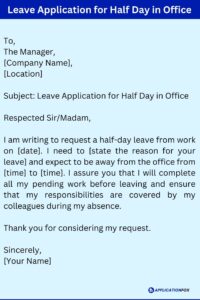 (11 Samples) Half Day Leave Application for Office