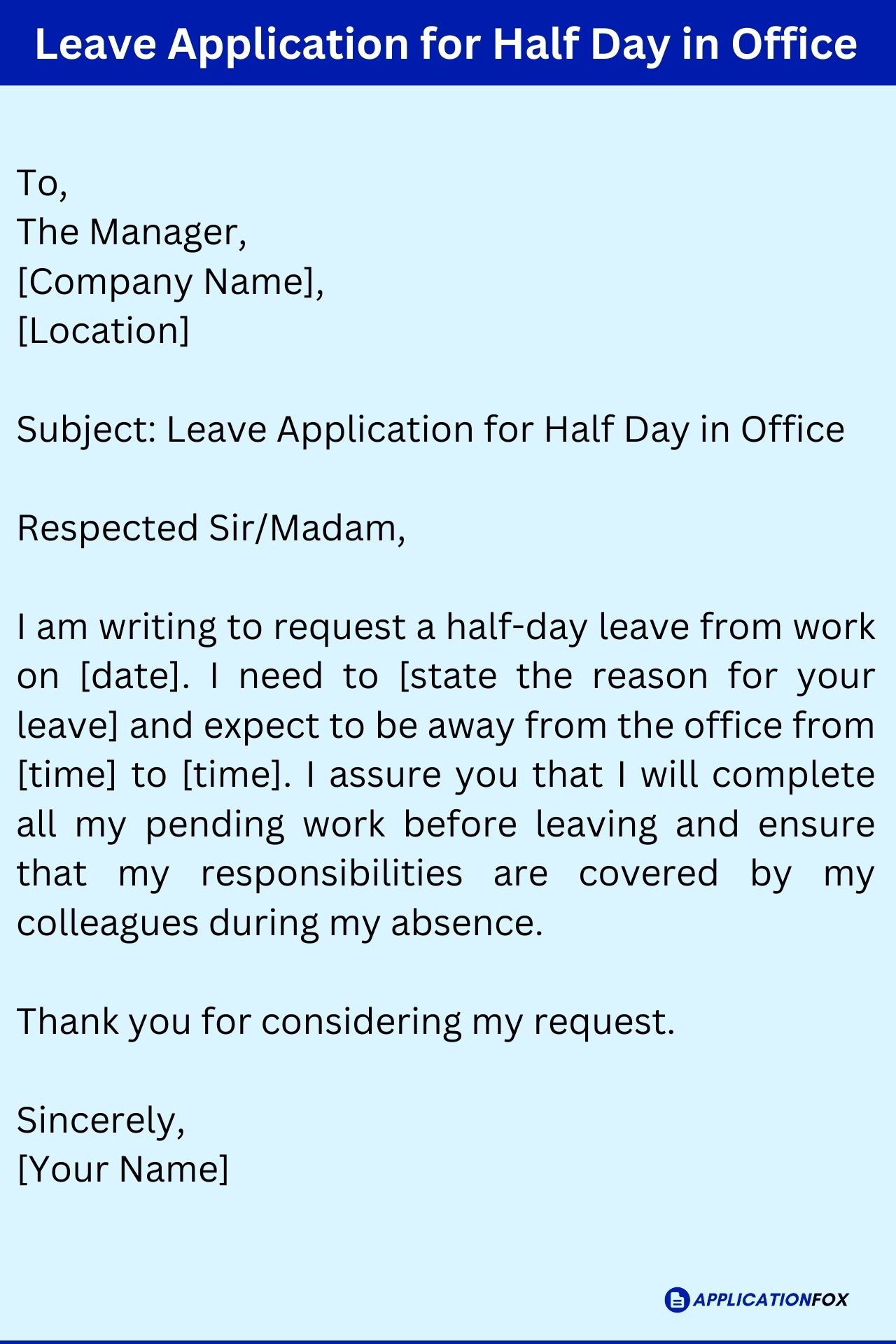 (11 Samples) Half Day Leave Application for Office