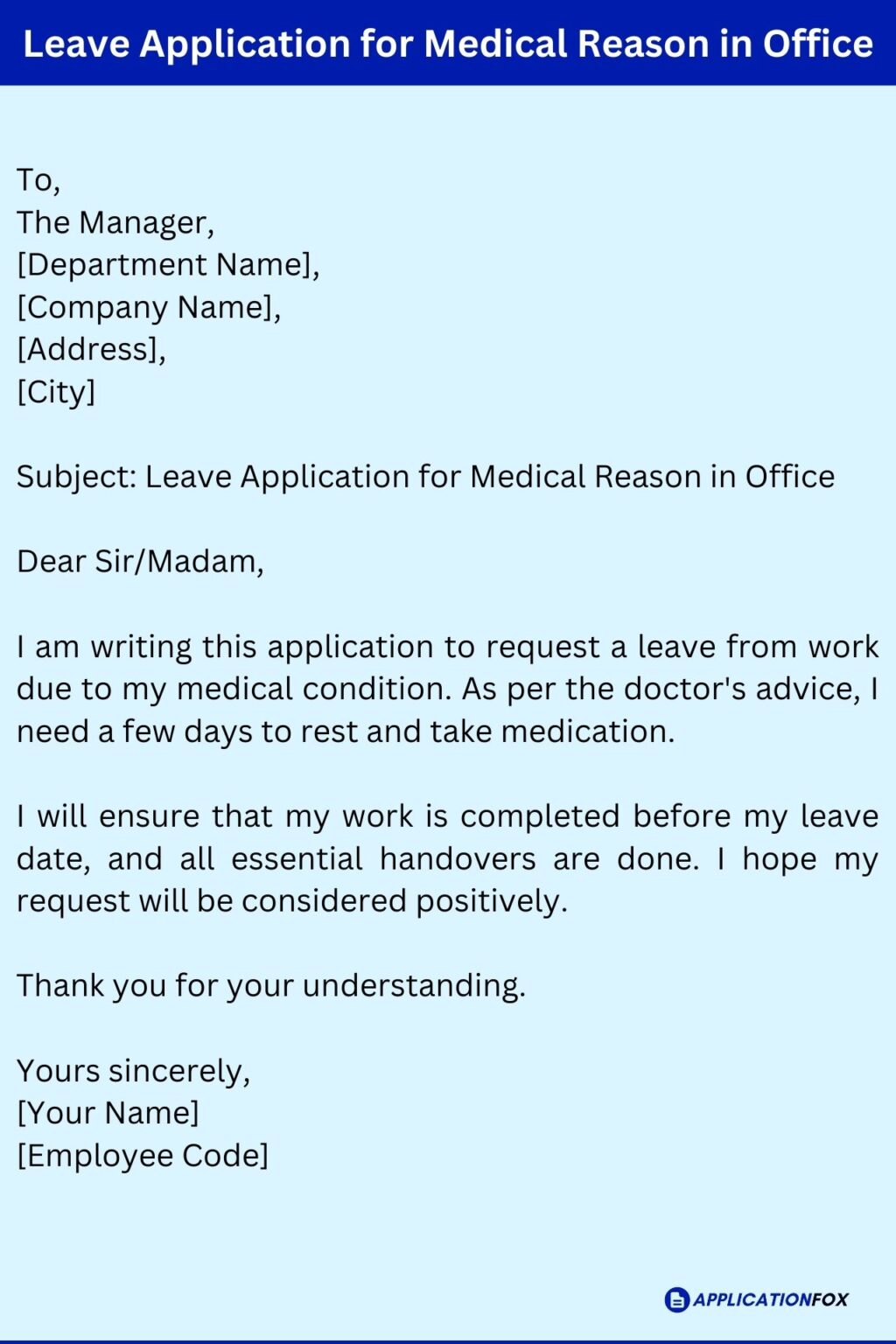 (5+ Samples) Medical leave application for office