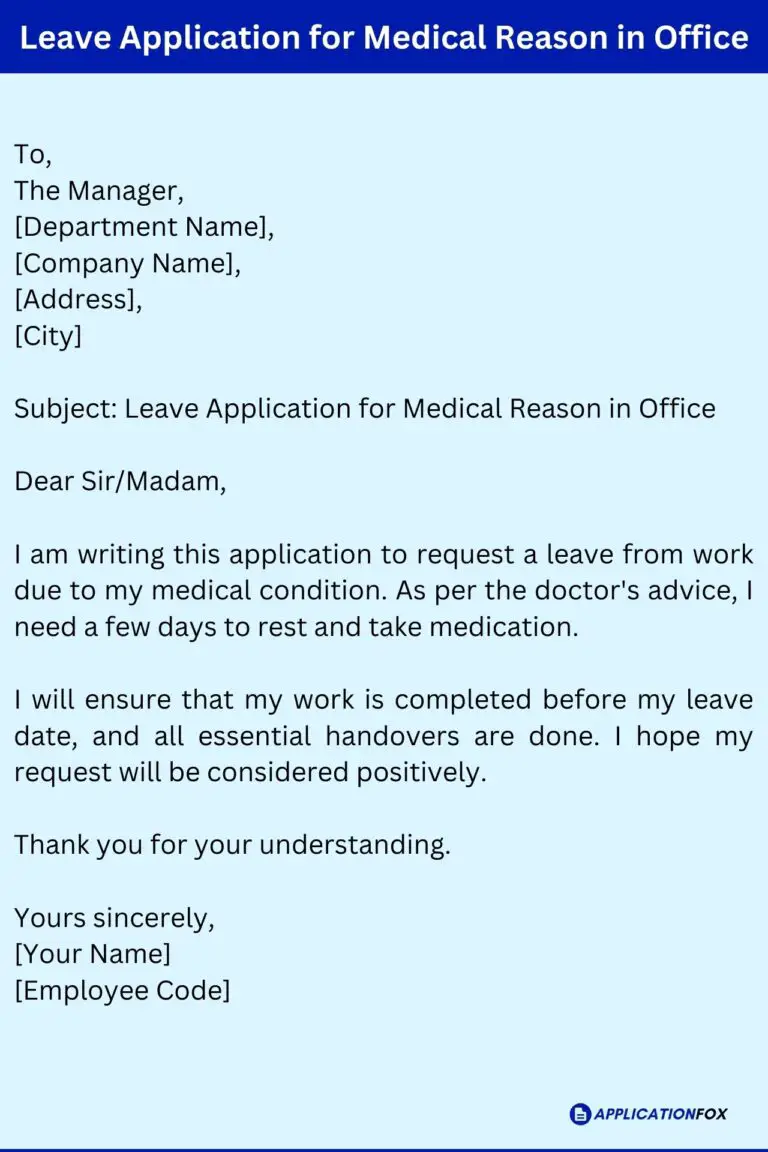 (5+ Samples) Medical leave application for office