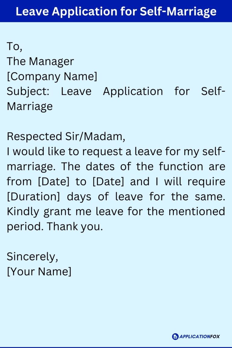 (9+ Samples) Leave Application for Own Marriage