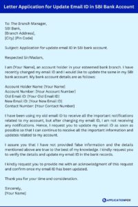 (5+) - Application for Update Email ID in Bank Account