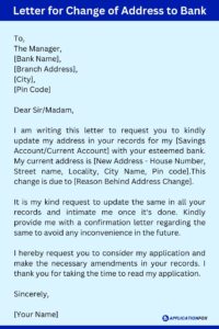(11+ Samples) - Application for Address Change in Bank