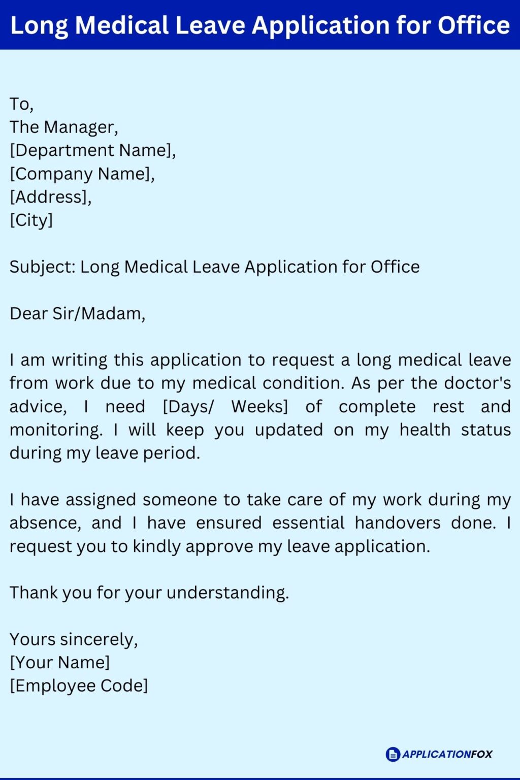 (5+ Samples) Medical leave application for office