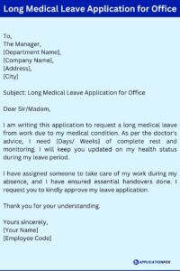 (5+ Samples) Medical leave application for office