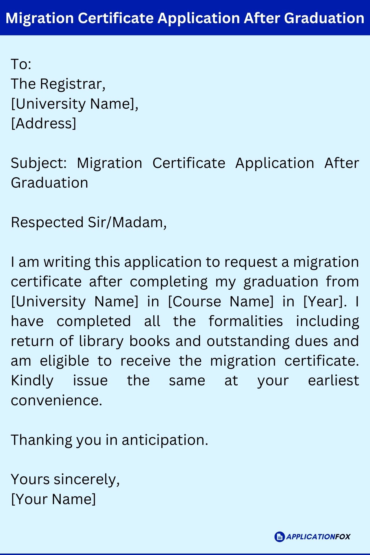 (7+ Samples) - Application for Migration Certificate