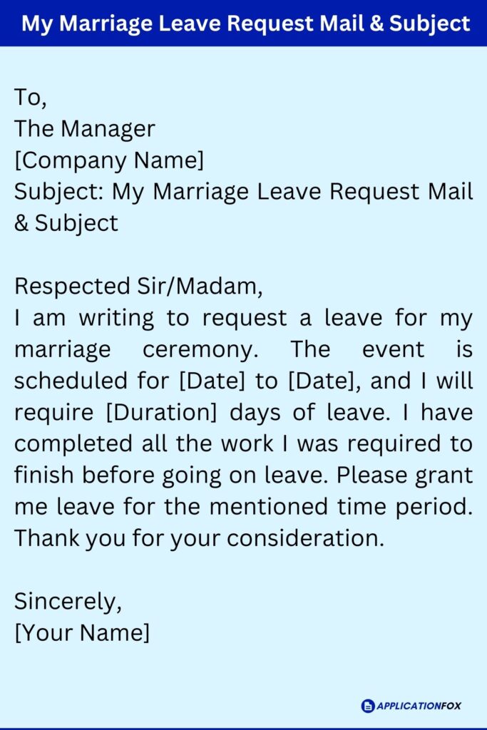  9 Samples Leave Application For Own Marriage