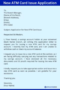 (7+ Samples) - Application for New ATM Card