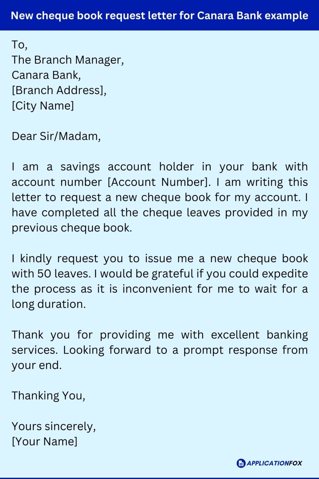 15 Samples Application For Cheque Book Issue