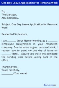 (9+ Samples) Leave Application for Urgent Work