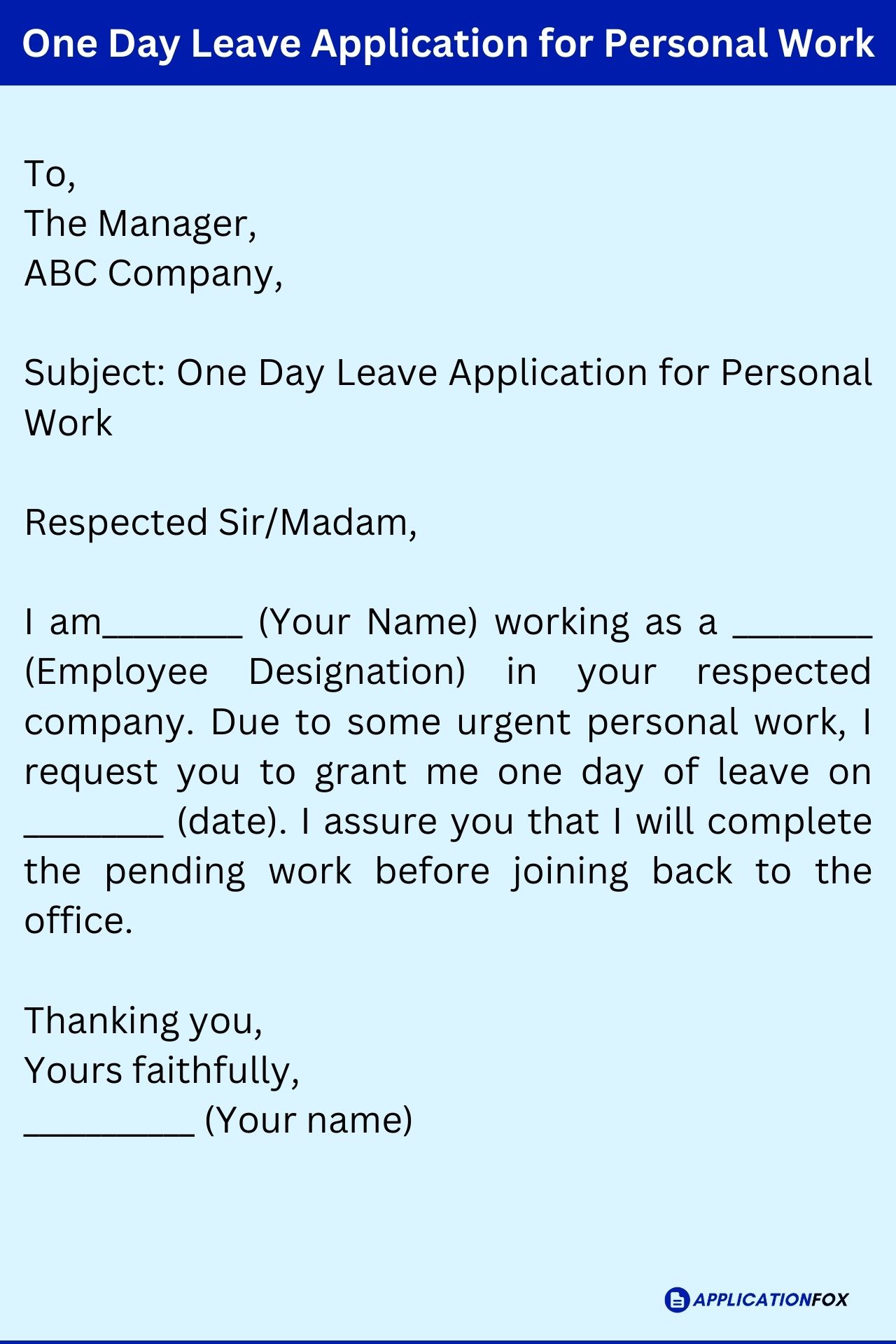 (9+ Samples) Leave Application for Urgent Work